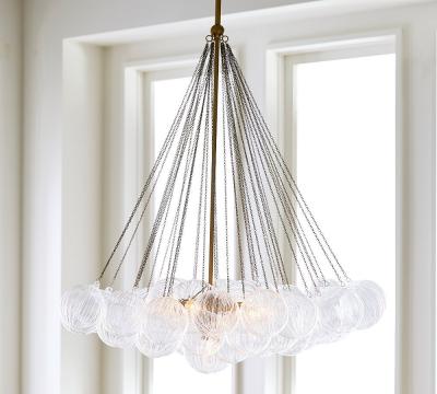 China Yihao Simple Vintage Brass Finish Pendant Chandelier with 2700K Warm White Light for Modern Simple Luxury Living Room for sale
