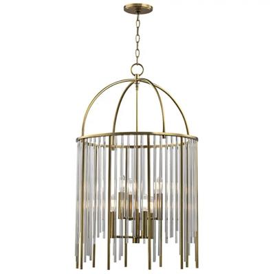 China Customized Design Adjustable Height Brass Crystal Chandelier with 50000 Hours Lifespan LED Pendant Lights for sale