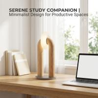 China Modern Minimalist U-shaped Wooden Table Lamp with Multi-color LED Lighting for Bedside and Desk for sale