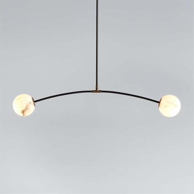China Modern Alabaster Shade Brass Body Pendant Light with 50000 Hours Lifespan for Kitchen and Living Room for sale