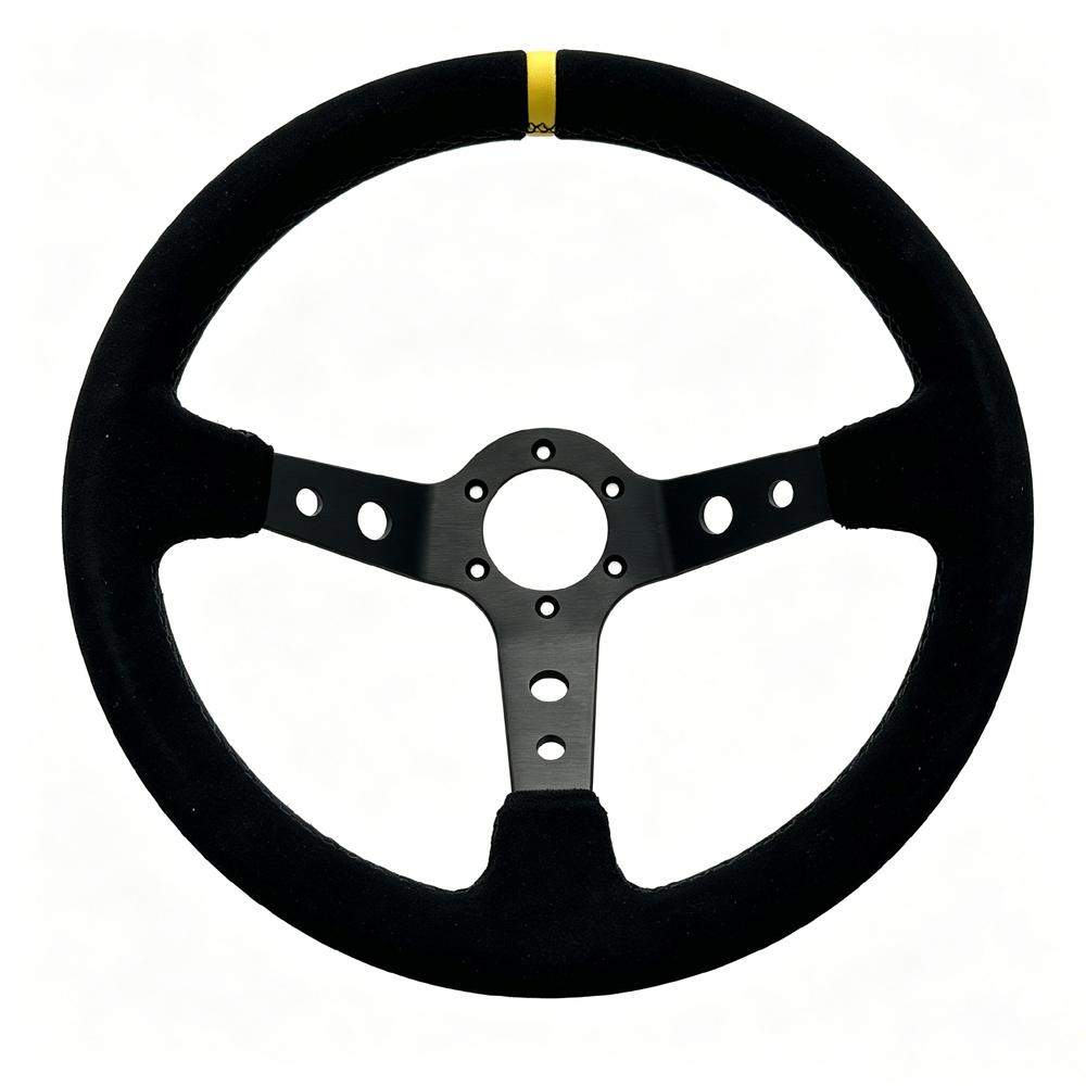 Black Suede Racing Steering Wheel