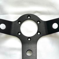 China 90 MM Deep Dished Rally Steering Wheel with 350 MM Diameter and 6061 Aluminum Alloy Spokes for sale