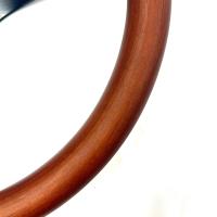 China 14 Inch  Classic Wood Mahogany Steering Wheel Matte Black Brushed Aluminum Spokes for sale