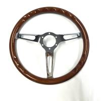 China Riveted Mahogany Wood Steering Wheel 15 Inch For Automotive Restoration for sale