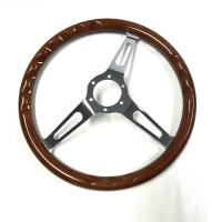 China Riveted Mahogany Wood Steering Wheel 15 Inch For Automotive Restoration for sale