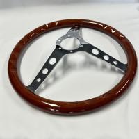 China Classic Premium Mahogany Walnut Wood Grain Steering Wheel 15 Inch for sale