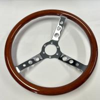 China Classic Premium Mahogany Walnut Wood Grain Steering Wheel 15 Inch for sale