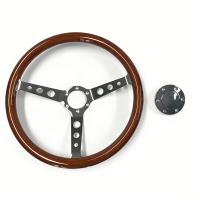China Classic Premium Mahogany Walnut Wood Grain Steering Wheel 15 Inch for sale