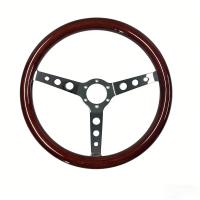 China Ergonomic Wood Steering Wheels Brown Mahogany 380MM for sale