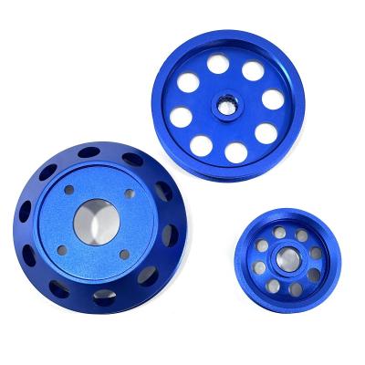China CNC Machined 6061 Billet Crankshaft Pulley Wheel Kit For Car Nissan Skyline RB20DET for sale