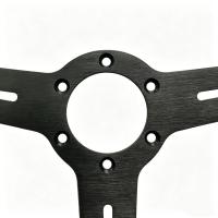 China DELUXON 350mm Diameter Racing Steering Wheel with 33mm Dish and Black Leather Cover for sale
