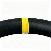 China DELUXON 350mm Diameter Racing Steering Wheel With 35mm Dish , Black Suede , 5 MM 6061 Aluminum Alloy Black Spoke for sale