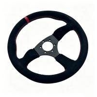 China DELUXON 350mm Deep Dish 65mm Racing Steering Wheel 6 Bolt Universal Suede Performance Wheel for sale
