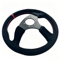 China DELUXON 350mm Deep Dish 65mm Racing Steering Wheel 6 Bolt Universal Suede Performance Wheel for sale