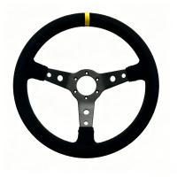 China DELUXON 14Inch Racing Steering Wheel Suede 350mm Wheels Aluminum Frame PCD 6x70mm Deep 70mm Car/Game Universal for sale