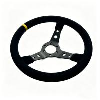 China DELUXON 14Inch Racing Steering Wheel Suede 350mm Wheels Aluminum Frame PCD 6x70mm Deep 70mm Car/Game Universal for sale