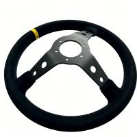 China DELUXON 14Inch Racing Steering Wheel Suede 350mm Wheels Aluminum Frame PCD 6x70mm Deep 70mm Car/Game Universal for sale