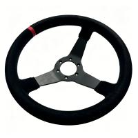 China 14 Inch 350MM Suede Racing Car Steering Motorsport Steering Wheel for sale