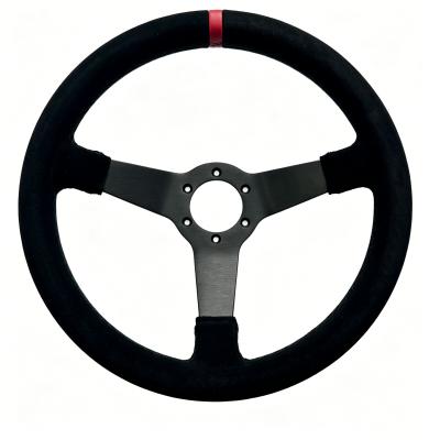 China 14 Inch 350MM Suede Racing Car Steering Motorsport Steering Wheel for sale
