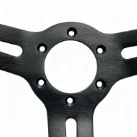 China DELUXON Universal Blue Suede Racing Steering Wheels 350mm 70MM Dish 6 Bolt With Black Stitching Black Spoke  for sale