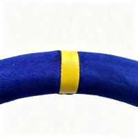 China DELUXON Universal Blue Suede Racing Steering Wheels 350mm 70MM Dish 6 Bolt With Black Stitching Black Spoke  for sale