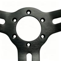 China DELUXON Universal Red  Suede Racing Steering Wheels 350mm/70 MM Dish 6 Bolt With Black Stitching Black Spoke  for sale