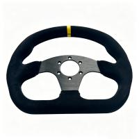 China Left Hand Drift Race Car Steering Wheel 320mm Black Suede Spoke OEM for sale