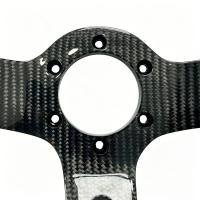 China Carbon Fiber Drift Steering Wheel Universal Black Suede With Red Stitching for sale