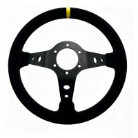 China 90 MM Dish Suede Steering Wheels For Rally And Drifting With High-strength 6061 Aluminum Spokes for sale