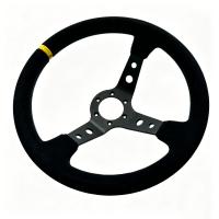 China 90 MM Dish Suede Steering Wheels For Rally And Drifting With High-strength 6061 Aluminum Spokes for sale