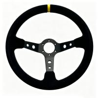 China 90 MM Dish Suede Steering Wheels For Rally And Drifting With High-strength 6061 Aluminum Spokes for sale