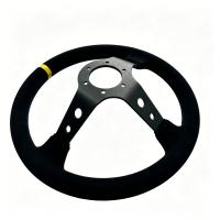 China 90 MM Dish Suede Steering Wheels For Rally And Drifting With High-strength 6061 Aluminum Spokes for sale
