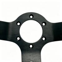 China Custom Racing Rally Steering Wheel 90mm Deep Dish 350mm Black Suede 6061 Aluminum for sale