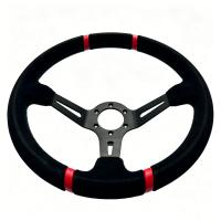 China Motorsport Billet Racing Steering Wheels Suede Wrapped 90MM Dish 14 Inch for sale