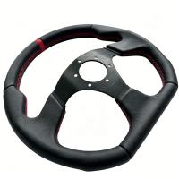 China 14Inch Track Racing Steering Wheels Flat Microfiber Leather Car Drift PC Game PCD 6x70mm for sale
