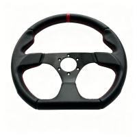 China 14Inch Track Racing Steering Wheels Flat Microfiber Leather Car Drift PC Game PCD 6x70mm for sale