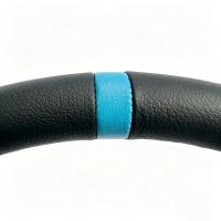 China Blue Black 15 Inch Racing Steering Wheel 3 Spoke Flat Bottom ODM for sale