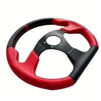 China Flat Red Microfiber Leather Dragster Racing Steering Wheels PC Sim Gaming for sale