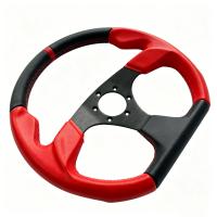 China Flat Red Microfiber Leather Dragster Racing Steering Wheels PC Sim Gaming for sale