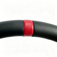 China Flat Red Microfiber Leather Dragster Racing Steering Wheels PC Sim Gaming for sale