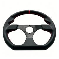 China Universal 320mm D Shaped Flat Rally Car Steering Wheel Black Leather For Drifting Vehicles for sale