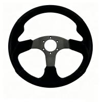 China Lightweight Suede Racing Steering Wheels 6 Hole Black Suede 6061 Aluminum 350mm for sale