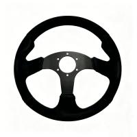 China Lightweight Suede Racing Steering Wheels 6 Hole Black Suede 6061 Aluminum 350mm for sale