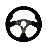 China 320mm Flat Bottom Lightweight Steering Wheel Black Suede For Drift & Racing Cars for sale