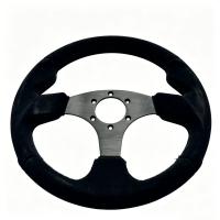 China 320mm Flat Bottom Lightweight Steering Wheel Black Suede For Drift & Racing Cars for sale