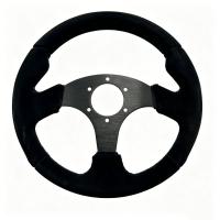 China 320mm Flat Bottom Lightweight Steering Wheel Black Suede For Drift & Racing Cars for sale