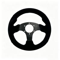 China 280mm Flat Bottom Lightweight Steering Wheel Black Suede For Drift & Racing Cars for sale
