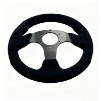 China 280mm Flat Bottom Lightweight Steering Wheel Black Suede For Drift & Racing Cars for sale