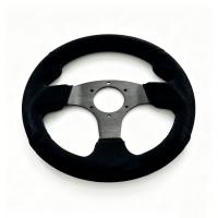 China 280mm Flat Bottom Lightweight Steering Wheel Black Suede For Drift & Racing Cars for sale