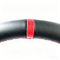 China Microfiber Leather 330mm Deep Dish Steering Wheel 6061 Aluminum Red Stitching for sale